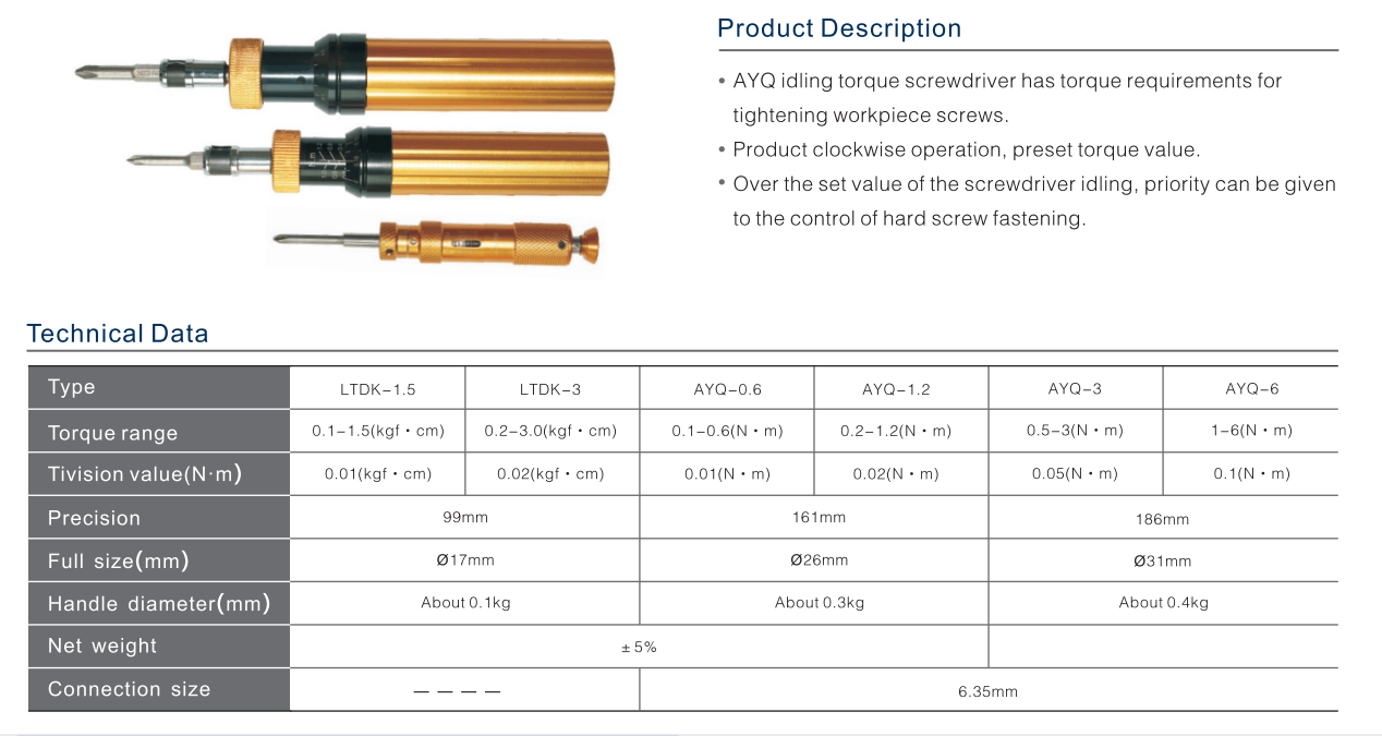 AYQ Torque Driver - Wenzhou Sanhe Measuring Instrument Co.,LTD
