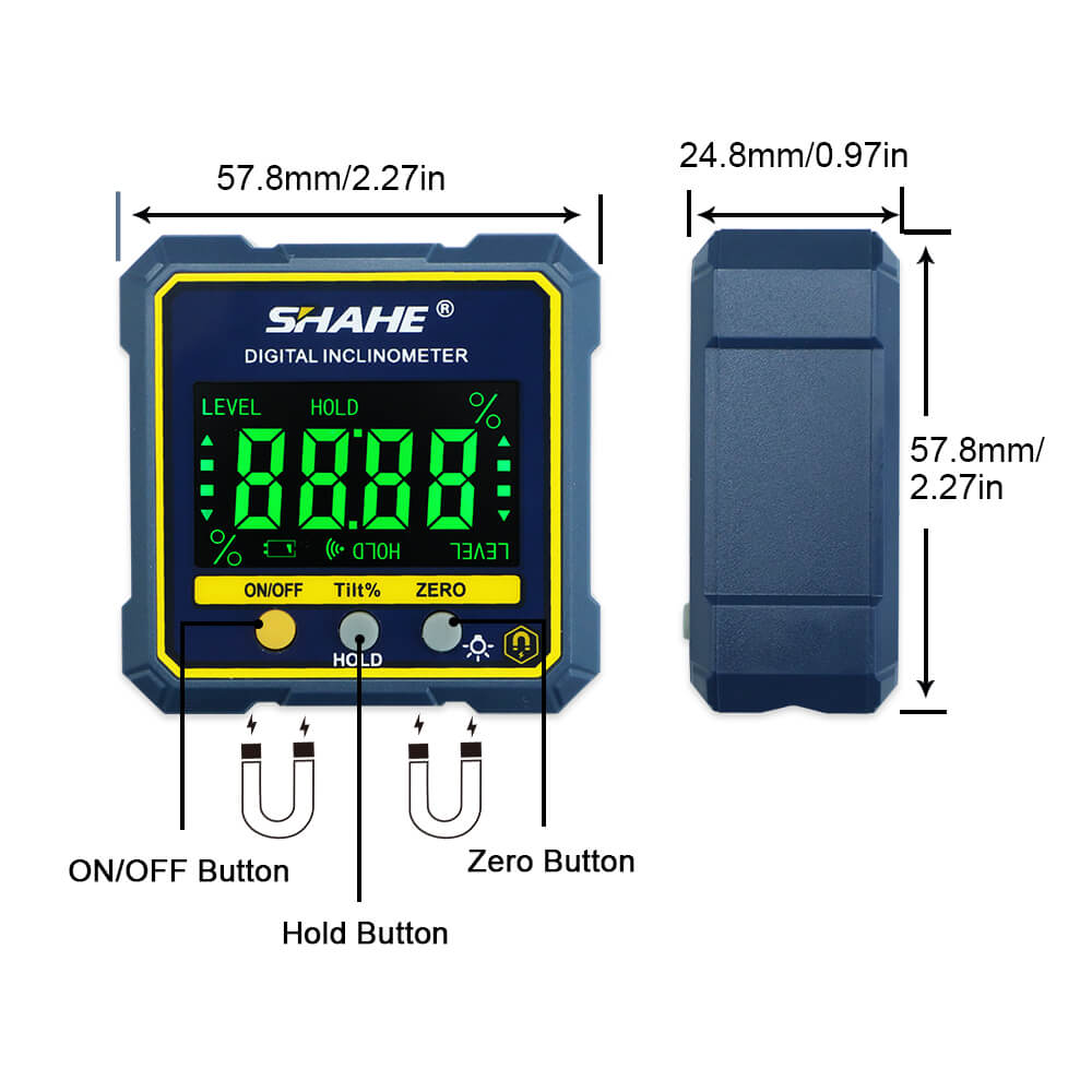 5315-90C Plastic Digital inclinometer with one side magnet Type 1 ...