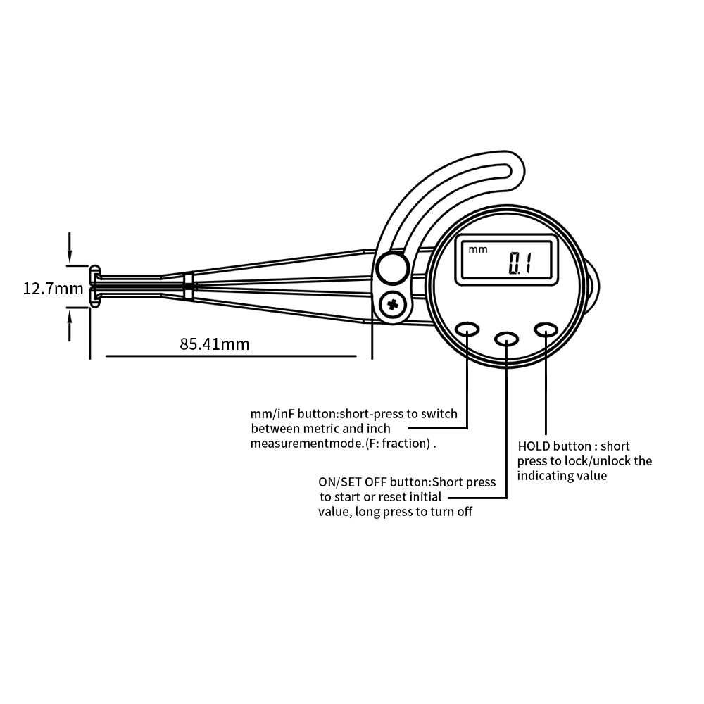 Digital Inside Caliper Thickness Gauge - Wenzhou Sanhe Measuring ...